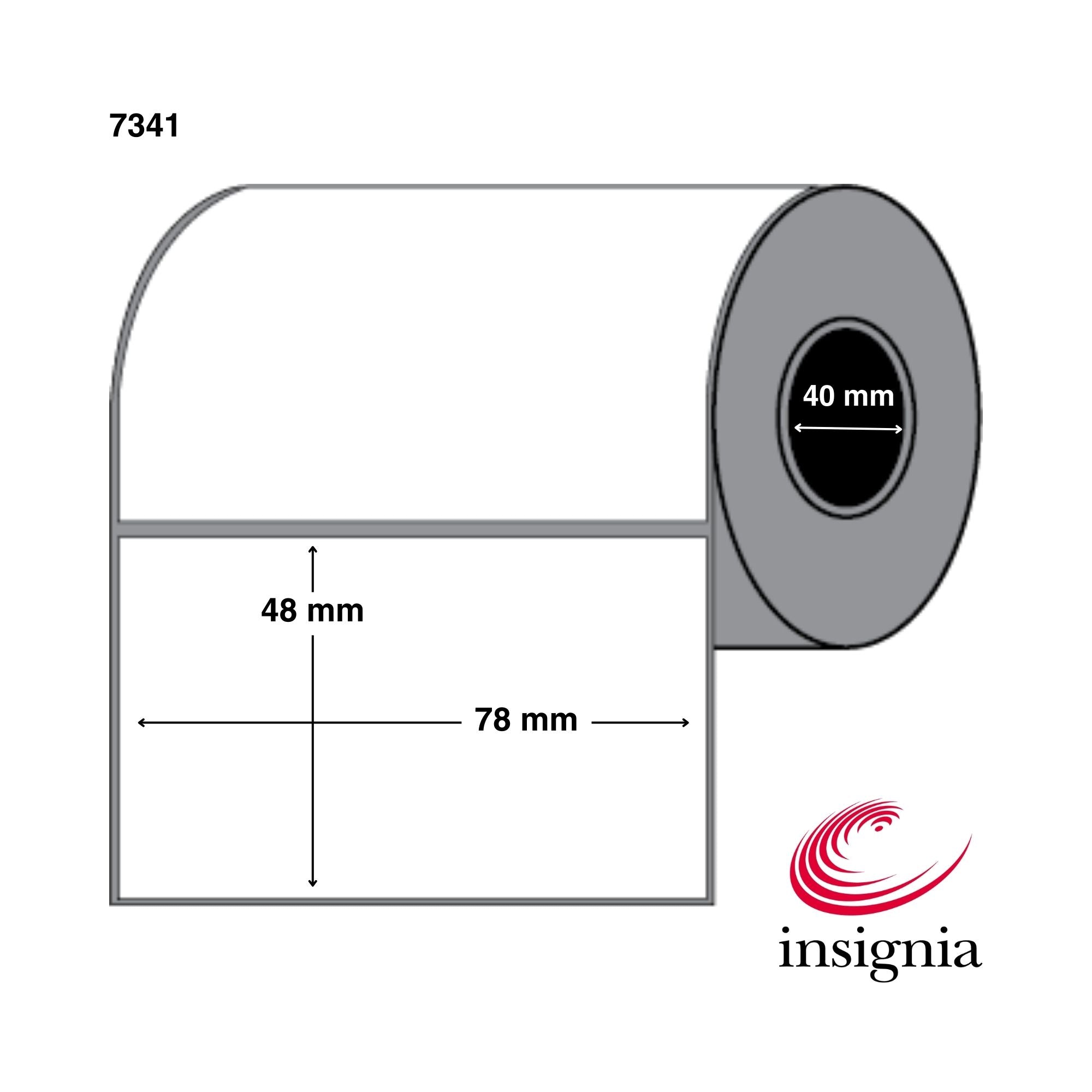 White Thermal Transfer Labels 78mm x 48mm (2950/roll) - insignia