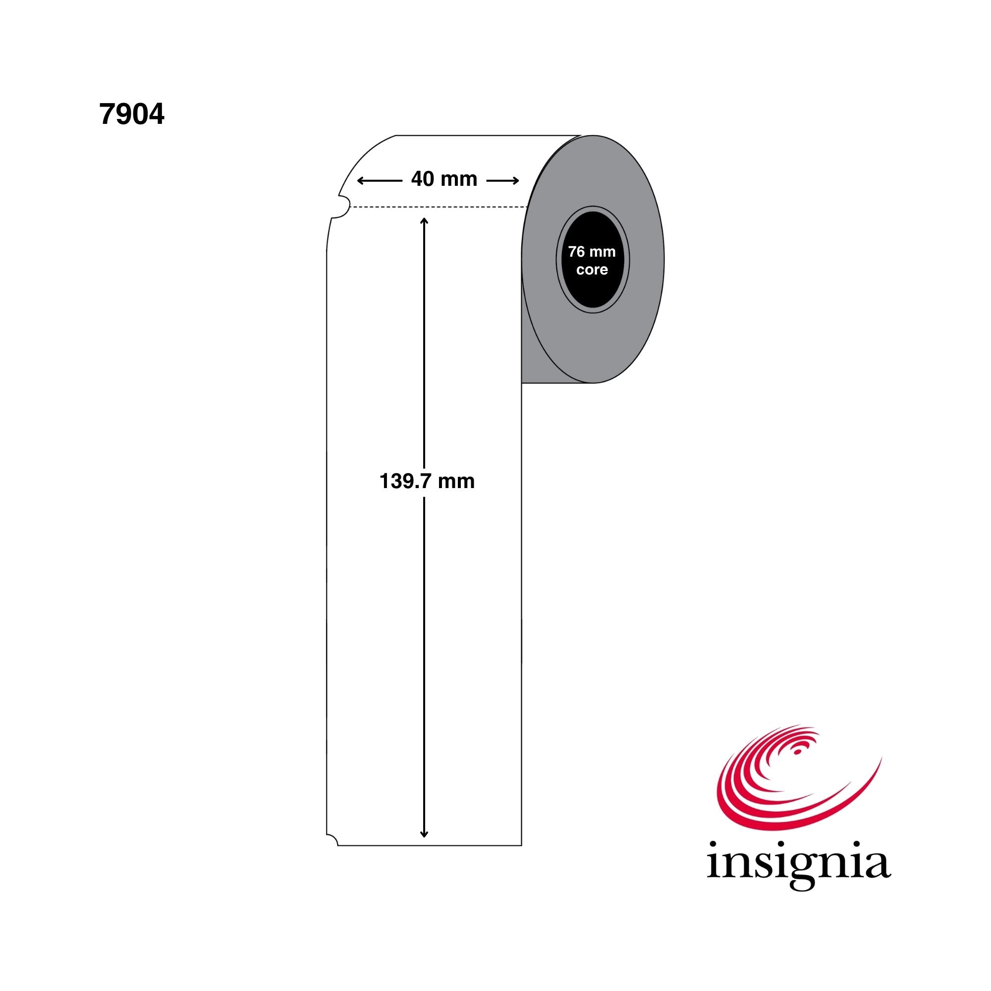 White Thermal Direct Retail Tags - 40mm x 139.7mm (1000/roll ...