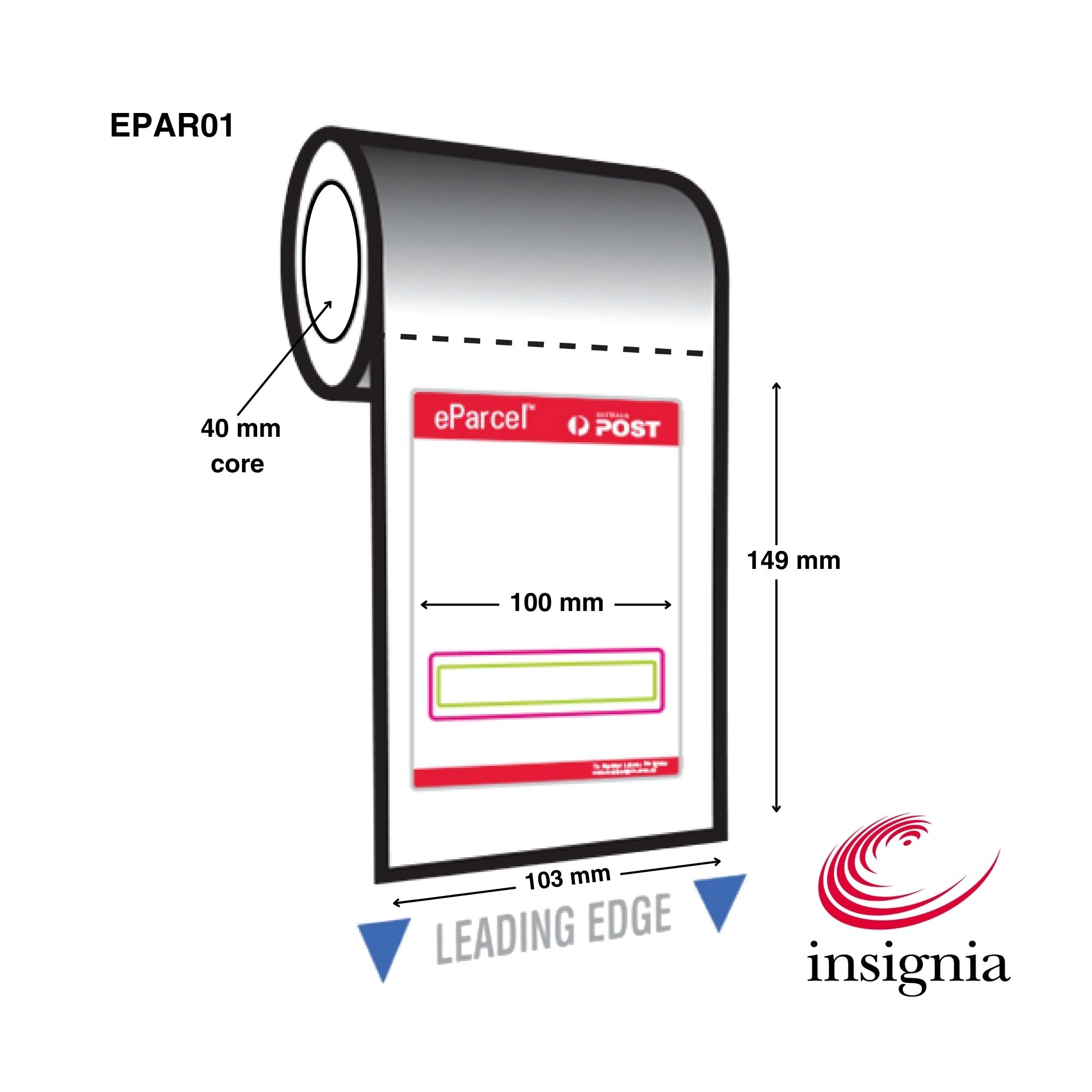 eParcel Thermal Direct Labels 100mm x 149mm (350/roll) Perforated ...