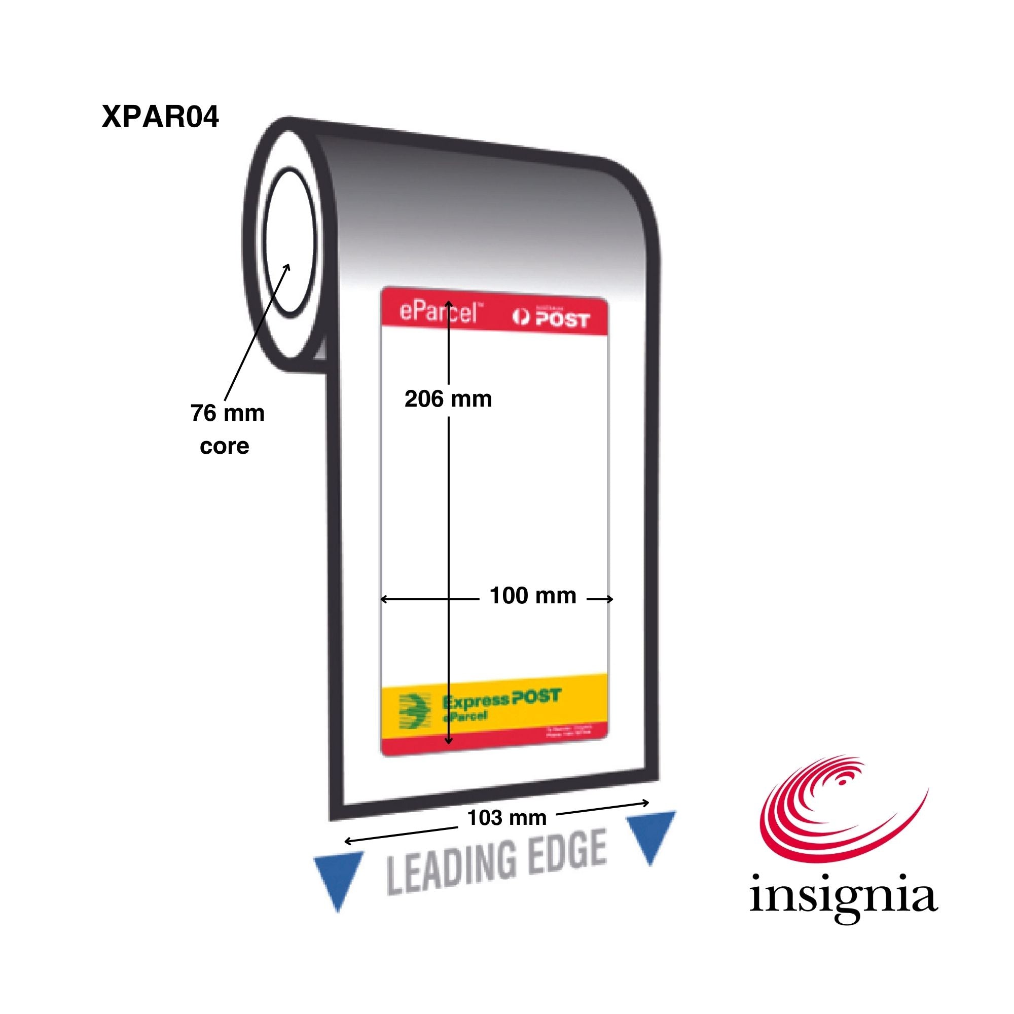 Express Post Thermal Direct Labels 100mm x 206mm (600/roll) - insignia